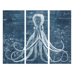"Blue Octopus" Triptych | SKU-MC52GC3156AH – Our Boat House