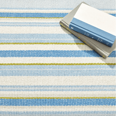 Daphne Stripe Handwoven Cotton Rug - French Blue – Our Boat House
