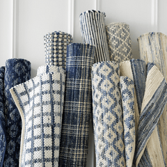 Denim Rag Ribbed Handwoven Cotton Rug - Denim Blue – Our Boat House