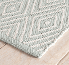 Diamond Light Blue & Ivory Indoor/Outdoor Rug – Geometric Pattern – Our ...