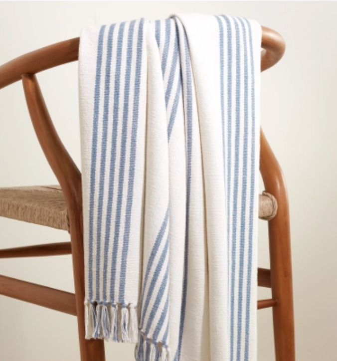 Ibiza French Blue Striped Throw – Our Boat House